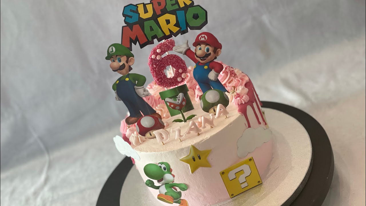 Super Mario Cake | Pink Ombre Cake | Super Mario Torte - YouTube