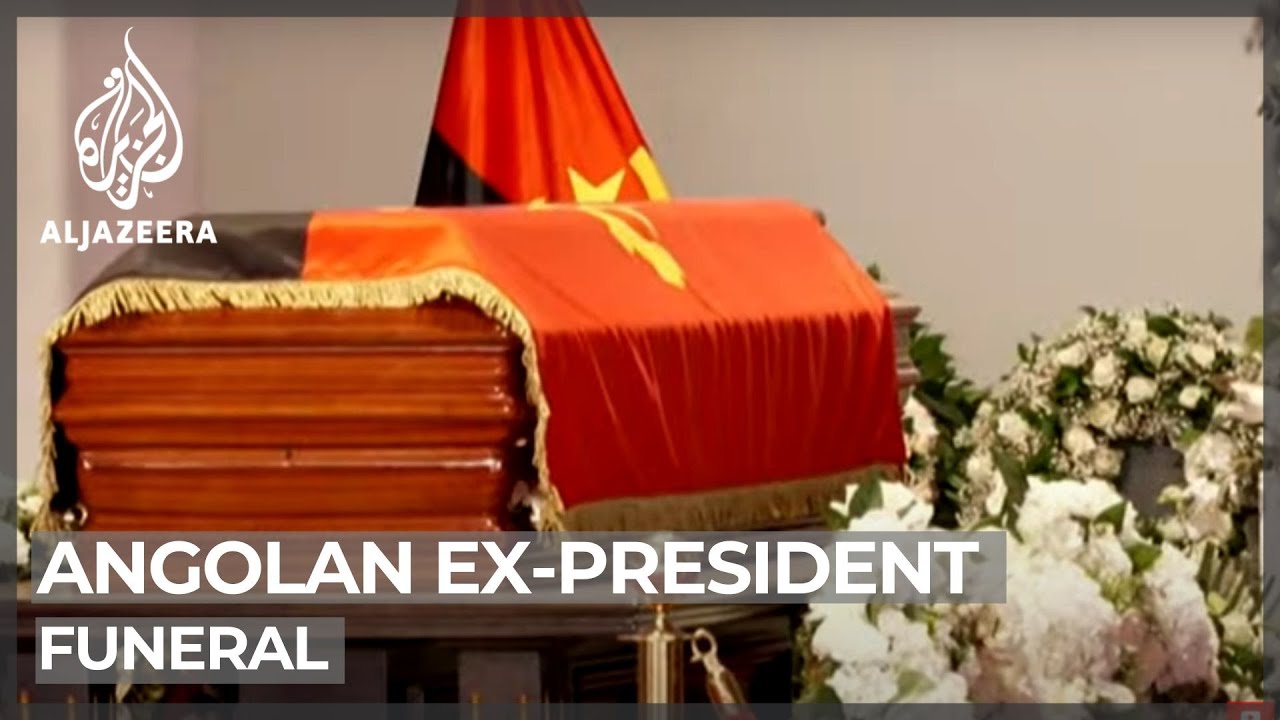 Thousands attend ex-Angolan leader's funeral amid vote dispute - YouTube