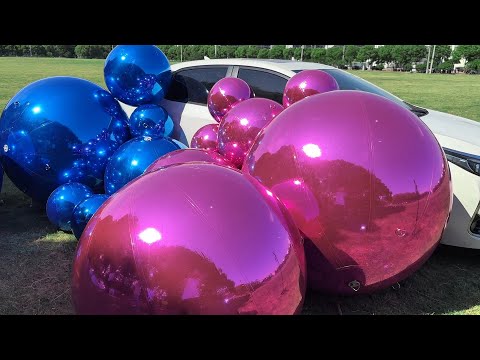 Hot Pink Inflatable Mirror Ball Reusable Big Bubble Balloon