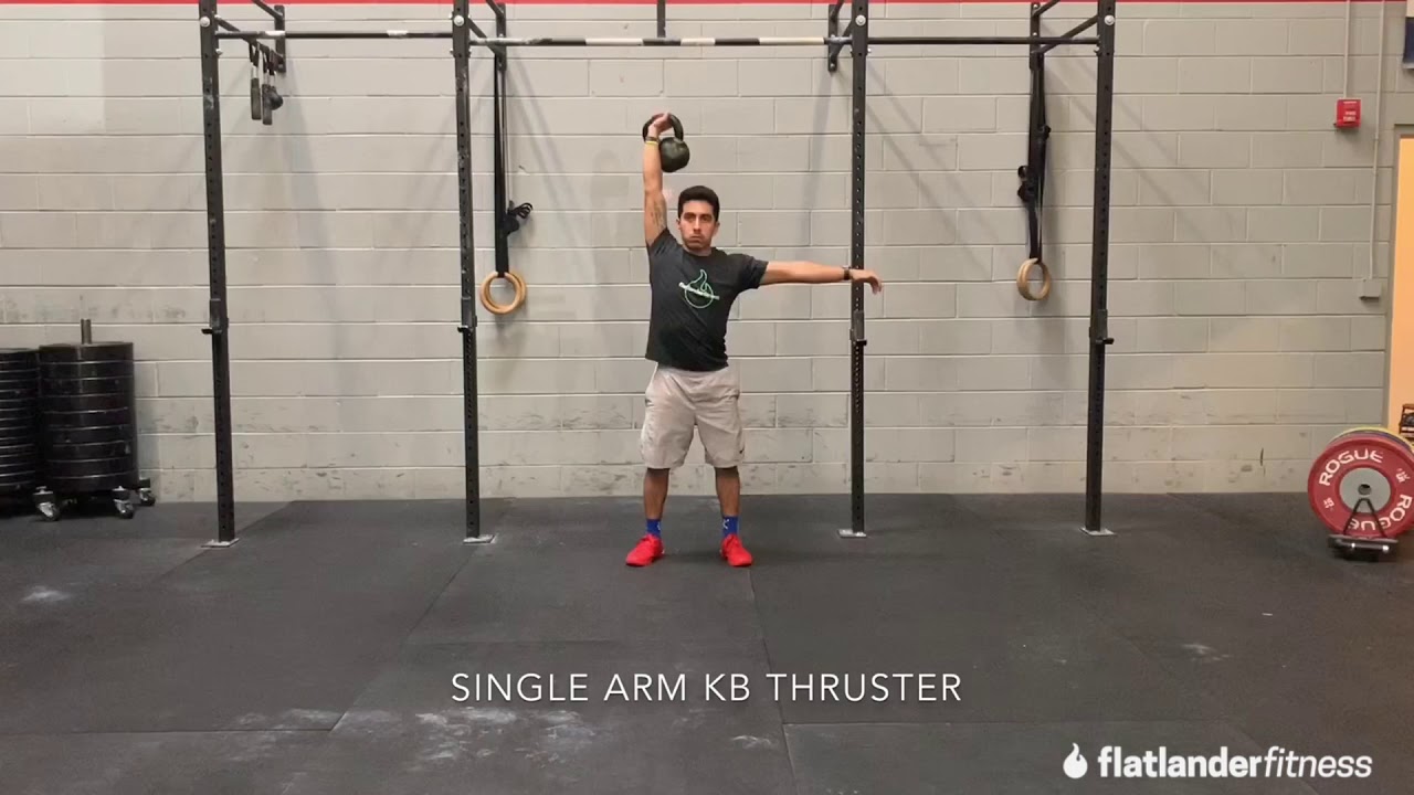 Single arm Kettlebell thruster demo - YouTube