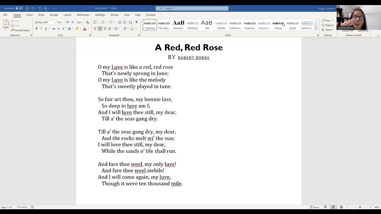 "A Red, Red Rose" -- A Quick Analysis - YouTube