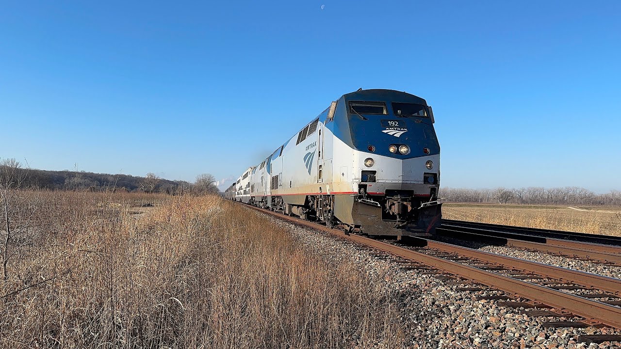 Amtrak Southwest Chief bound for Chicago Illinois on the Marceline ...