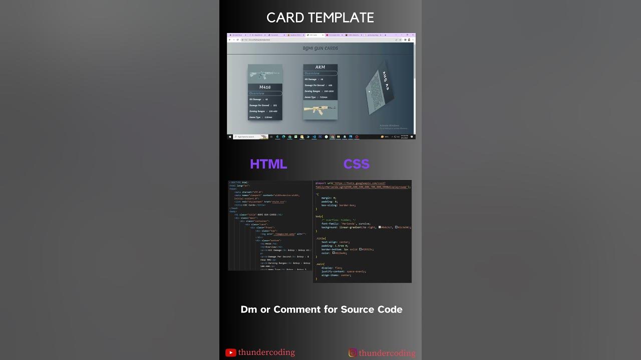 Flip Card Design Using Html And Css Thundercoding Youtube
