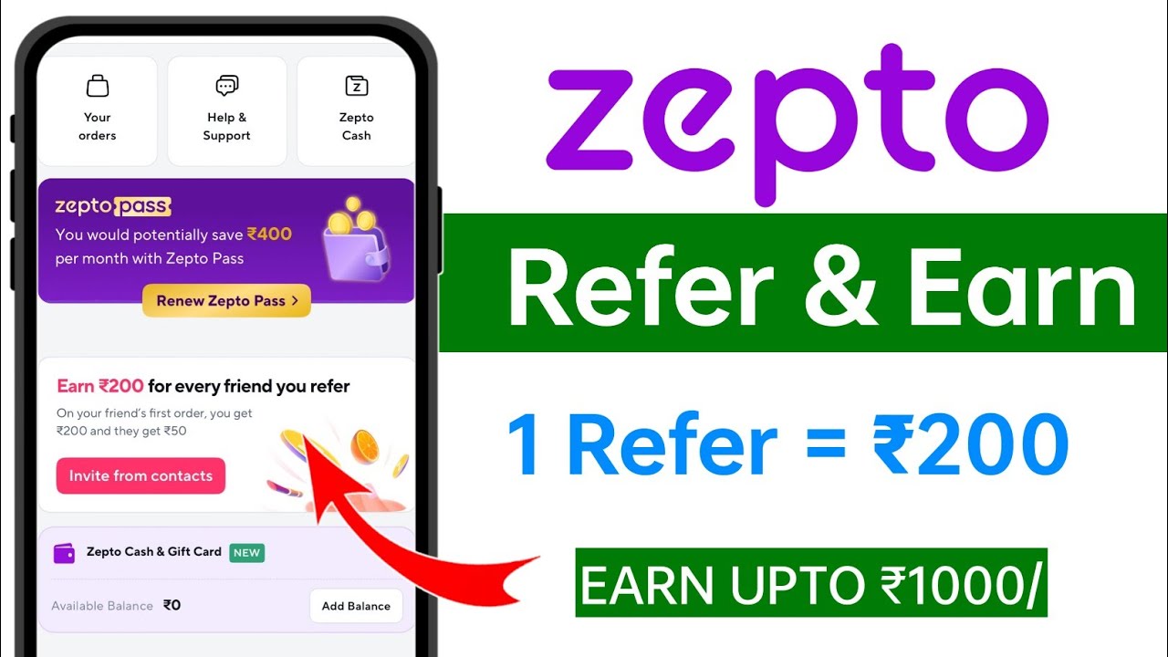 Zepto Referral Code | Referral Code in Zepto Refer And Earn | How To ...