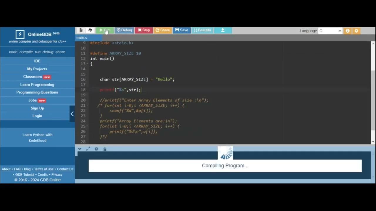 Array in C part 2 - Character Array (Strings) - YouTube