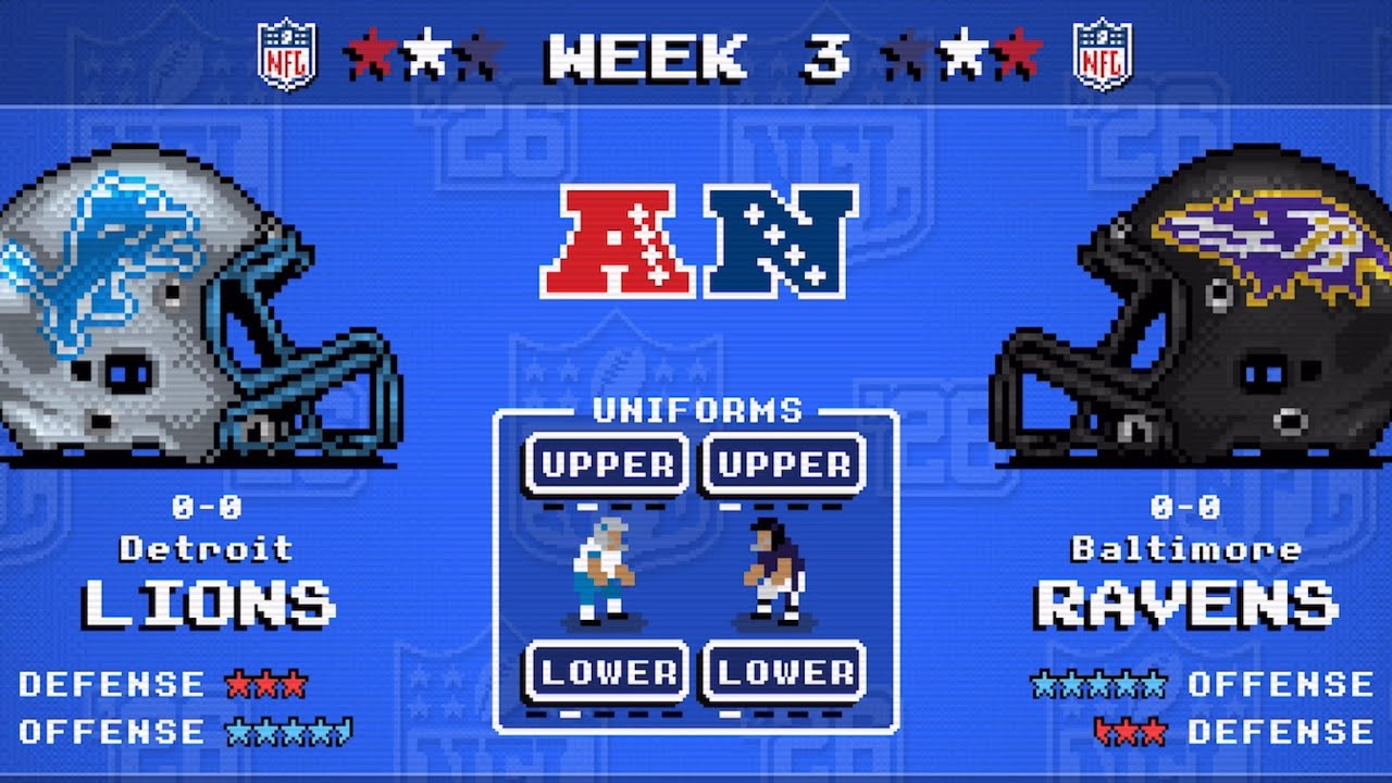 NFL Retro Bowl 26- NFL Championship Leaderboard Week 3 Matchup Lions Vs ...