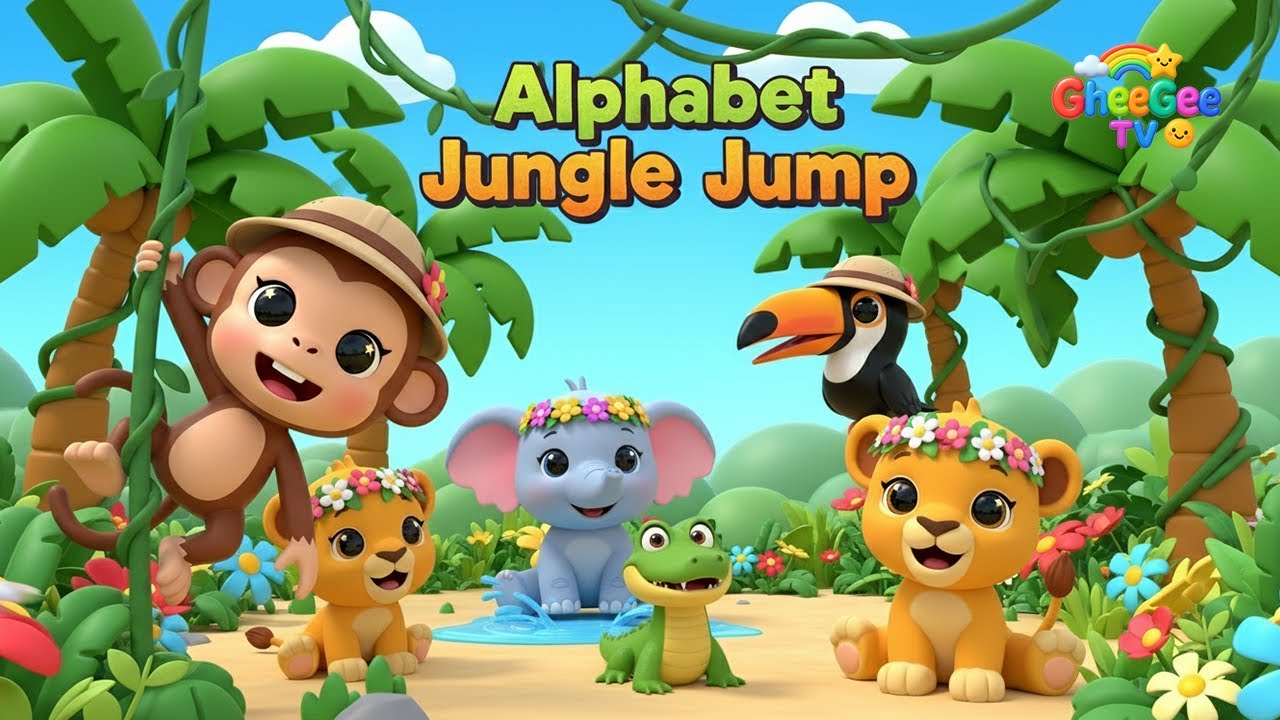Alphabet Jungle Jump 🐒🌴 ABC Song for Kids with Animals | Fun Jumping ...