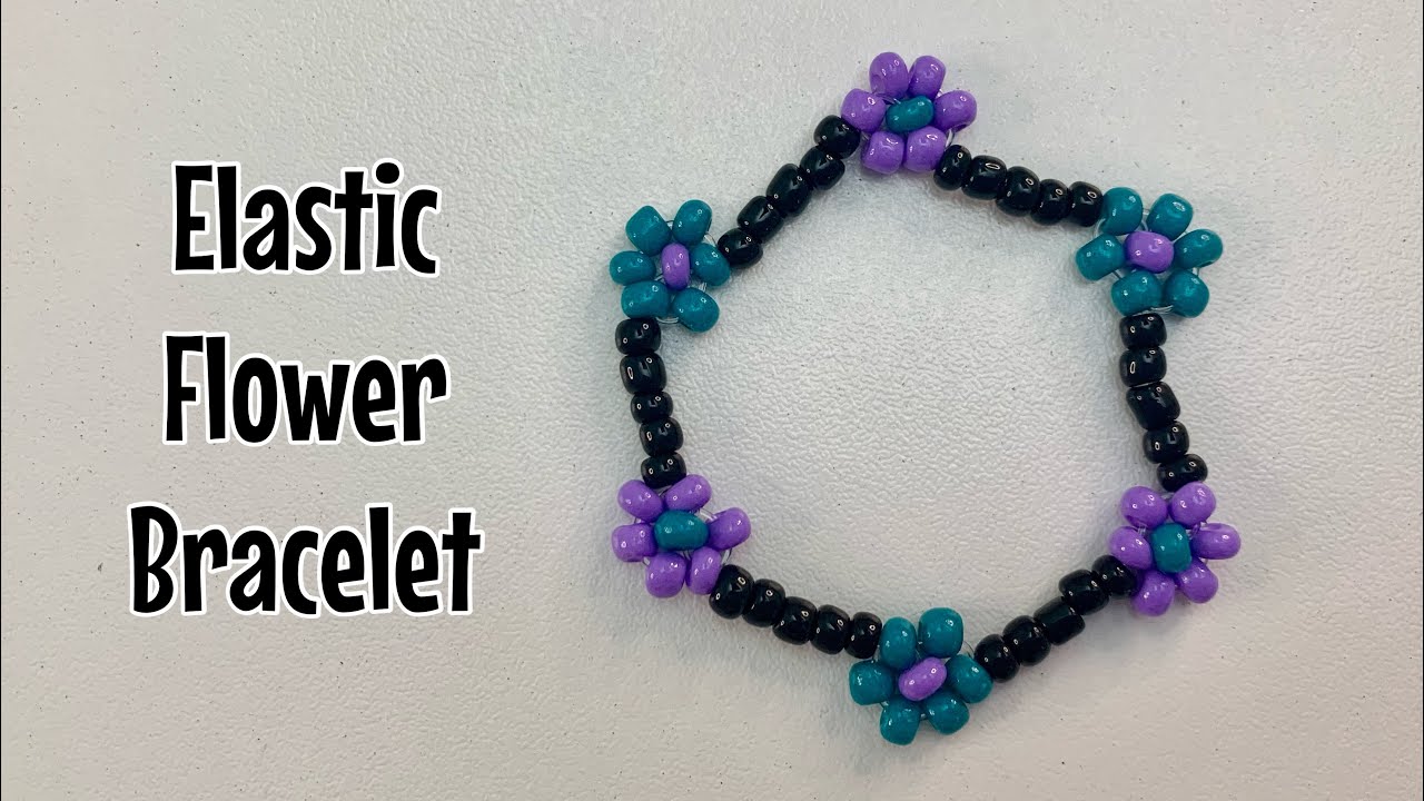 Simple elastic flower bracelet! Daisy stretch cord 🌼 - YouTube