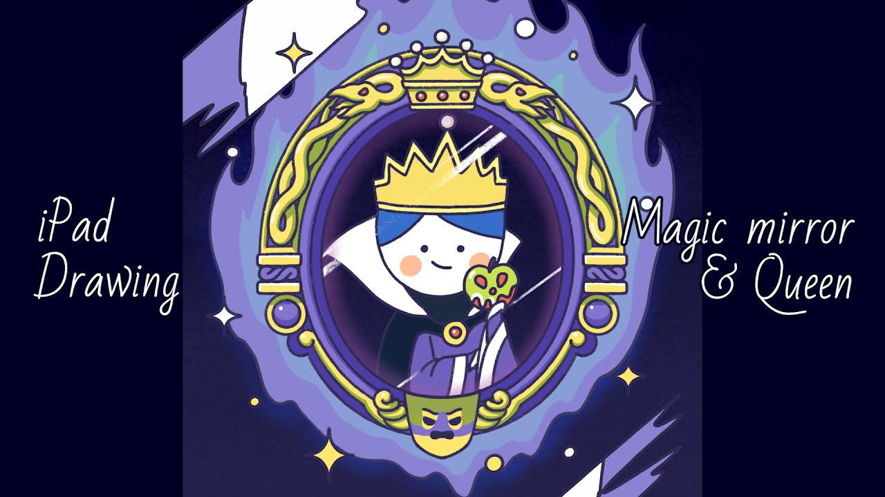 아이패드 그림 / 마법의 거울과 왕비 그리기, 할로윈🎃일러스트 / iPad Drawing / Magic mirror ...