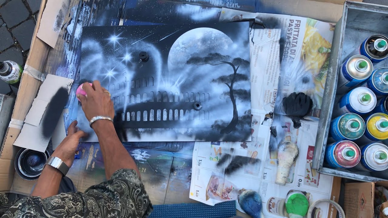 Rome Colosseum Spray art in italy rome. Art & Teach #sprayart #colors # ...