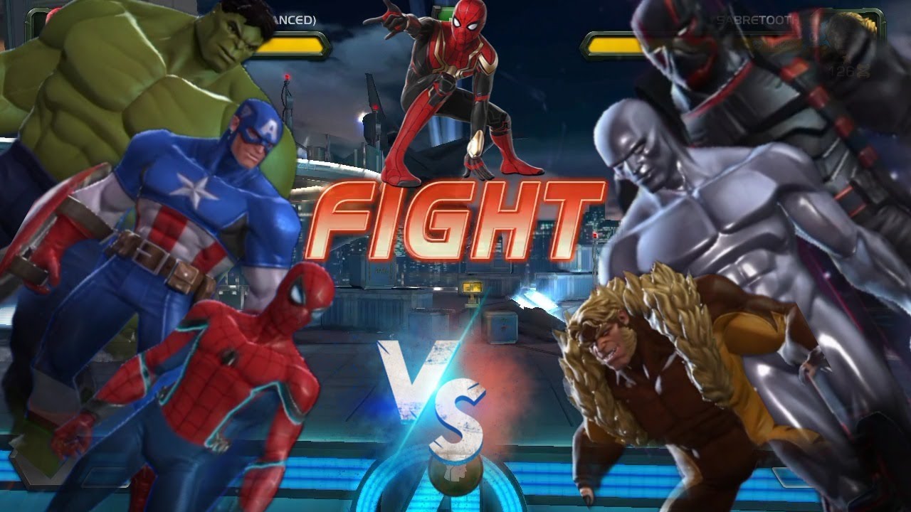 Marvel game; Spider-Man Hulk Captain America Vs Sabretooth Silver ...