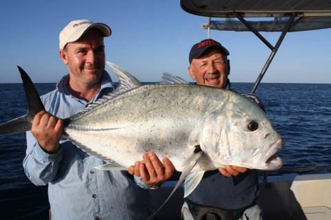 Insane Giant Trevally Fishing Action!! Bugatti Reef!! - YouTube