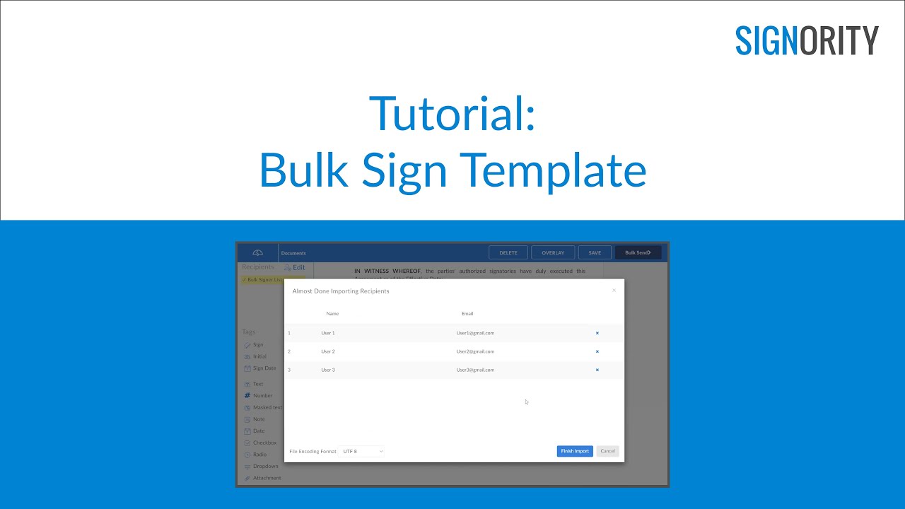 Create a Bulk Sign Template ~ Signority - YouTube