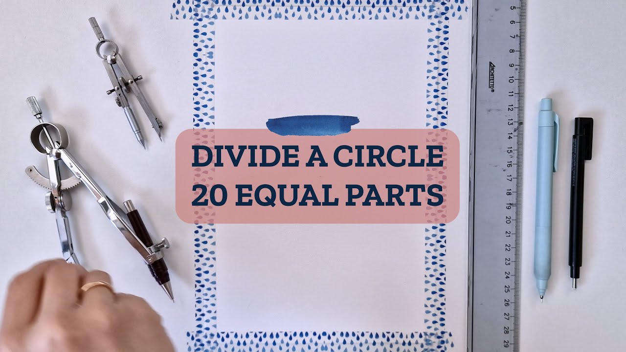 How to divide a circle into 20 equal parts (without a protractor) - YouTube