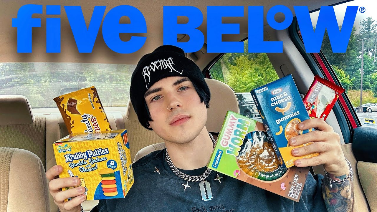 Trying WEIRD snacks from Five Below - YouTube