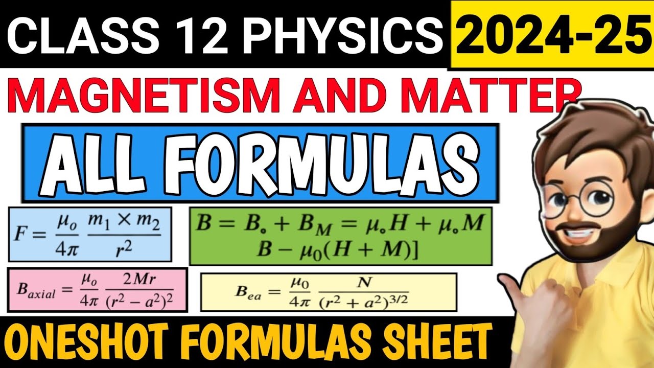 Magnetism And Matter All Formulas | Class 12 Physics Chapter 5 | ( Part ...