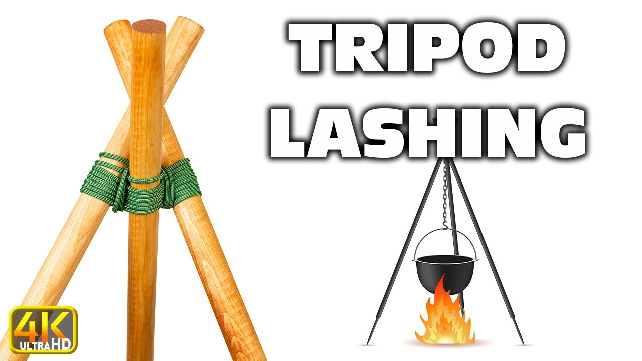 Create a Tripod From Ropes and Poles - Tripod Lashing (4k UHD) # ...