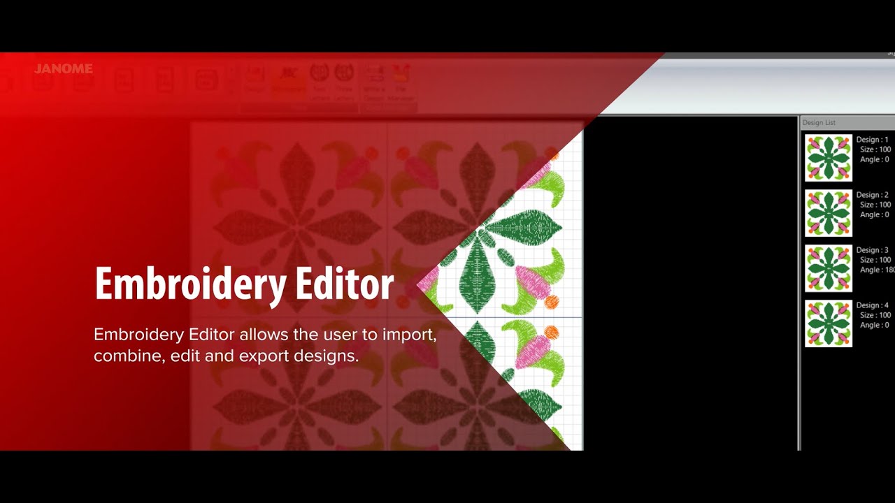 Janome Embroidery Editor Software - YouTube
