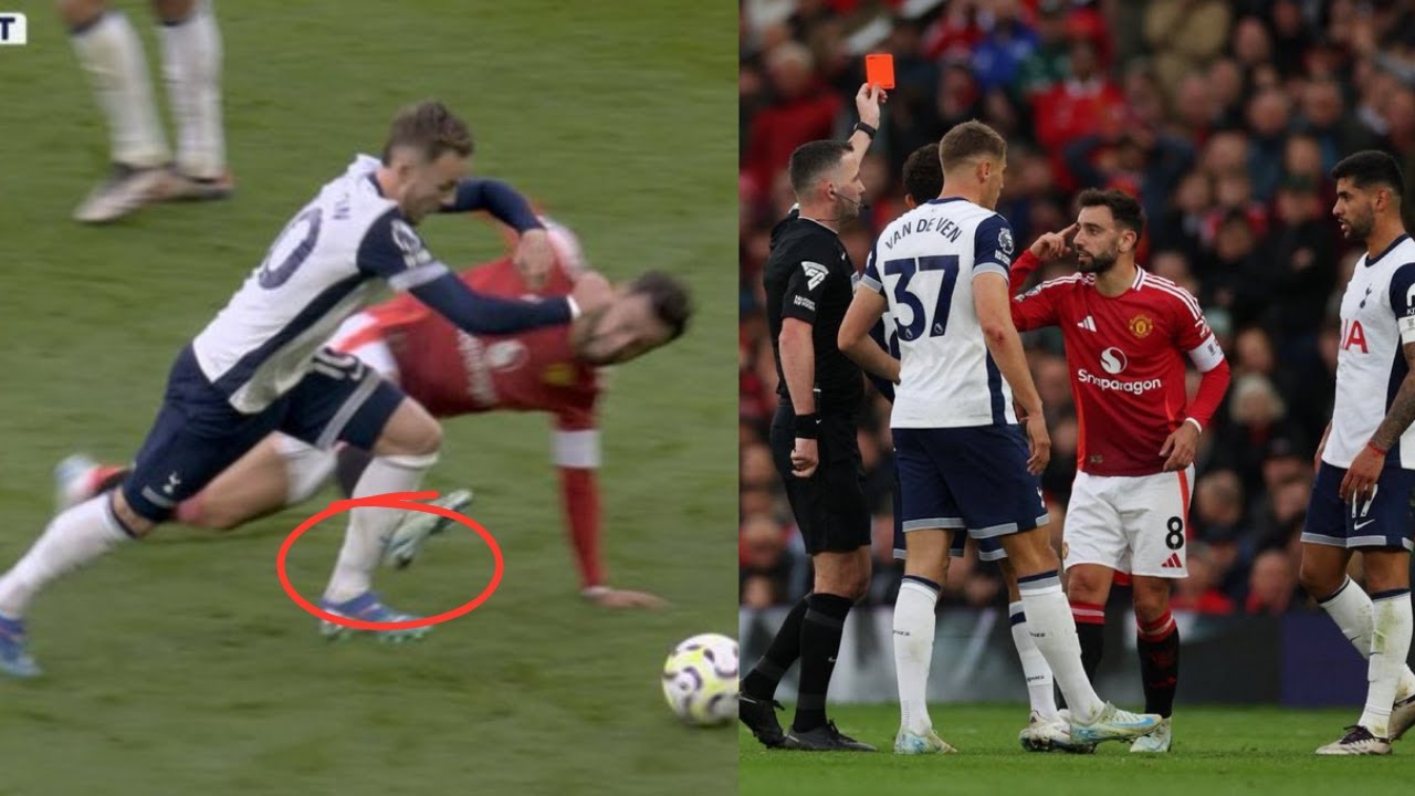 Bruno Fernandes RED CARD VS Tottenham, Manchester United vs Tottenham 0 ...