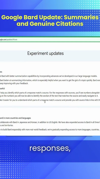 Google Bard Update - Summaries and Genuine Citations - YouTube