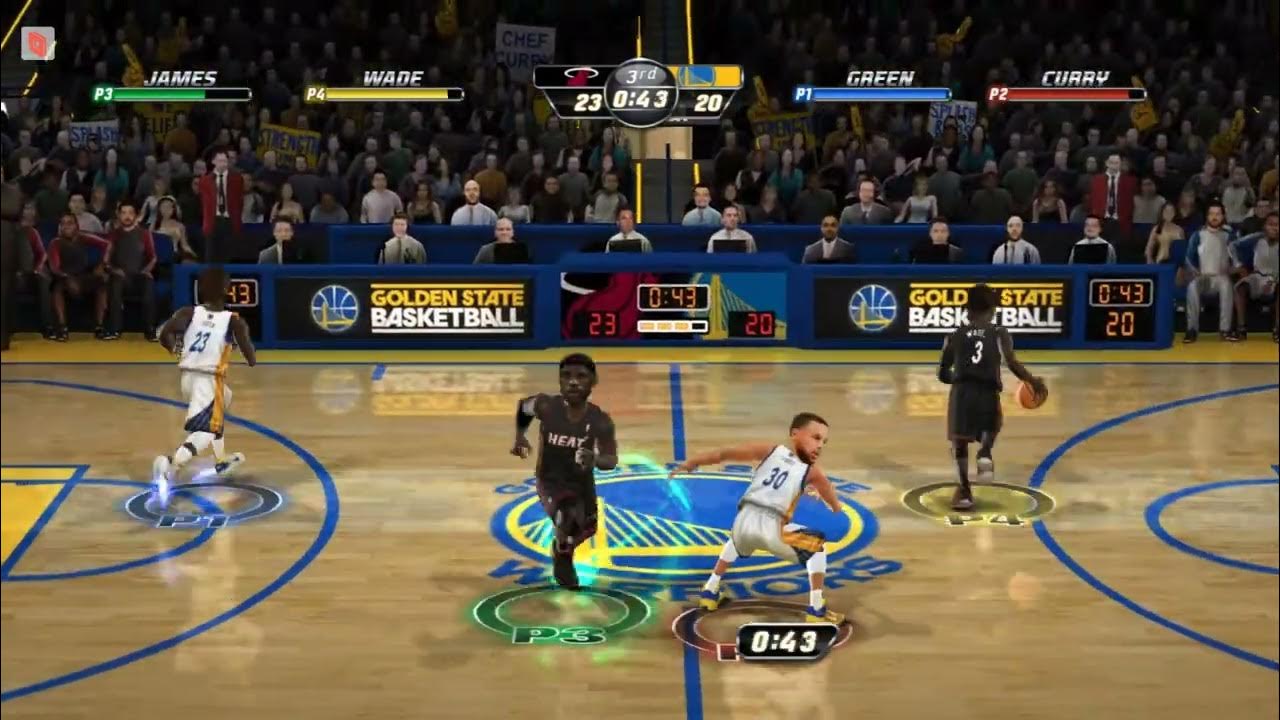 NBA JAM: Legends On Fire Edition - 4-Player Full Game - GSW vs. MIA - YouTube