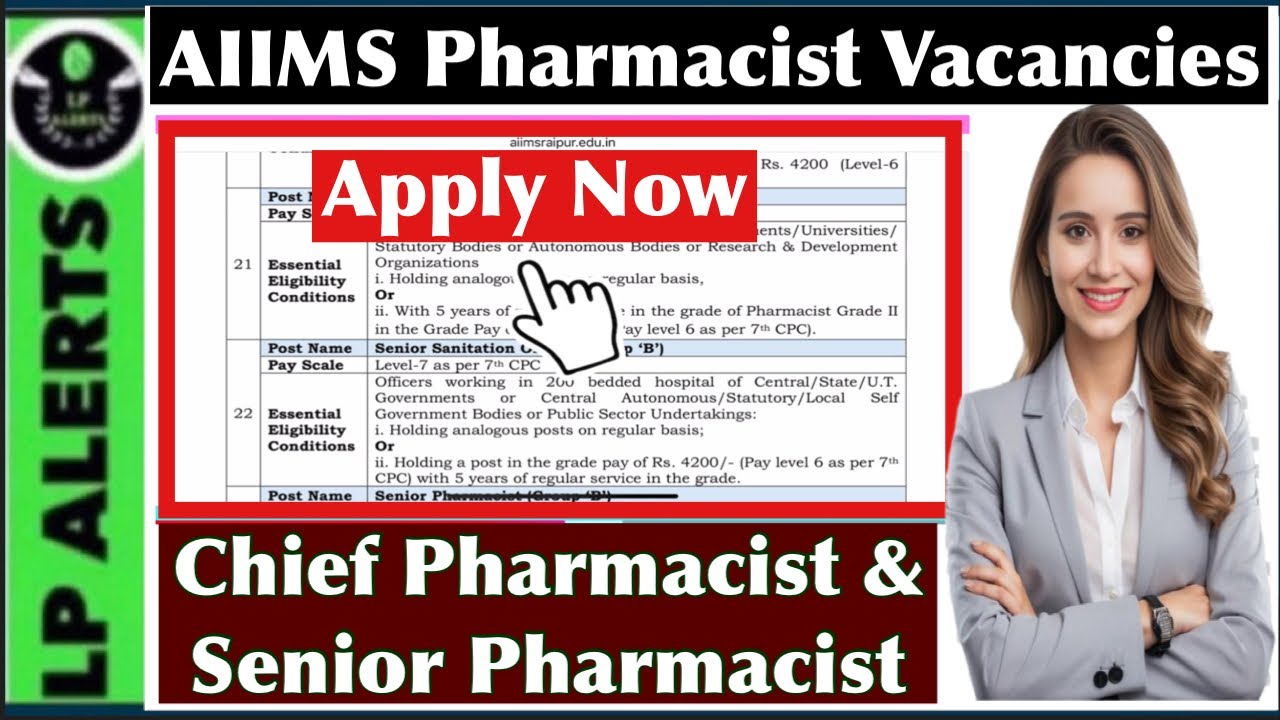 Chief Pharmacist & Senior Pharmacist Vacancies At AIlMS || Government ...