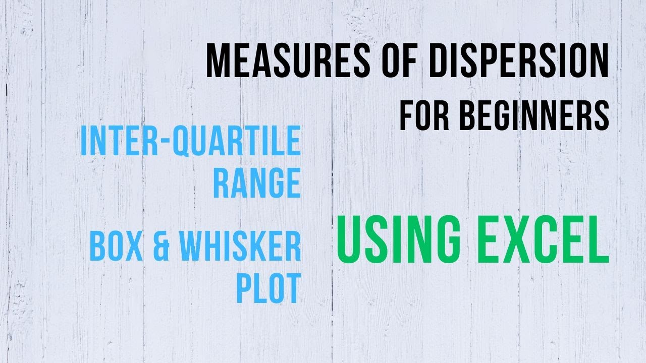 Inter Quartile Range IQR; Box & Whisker Plot in Excel - YouTube