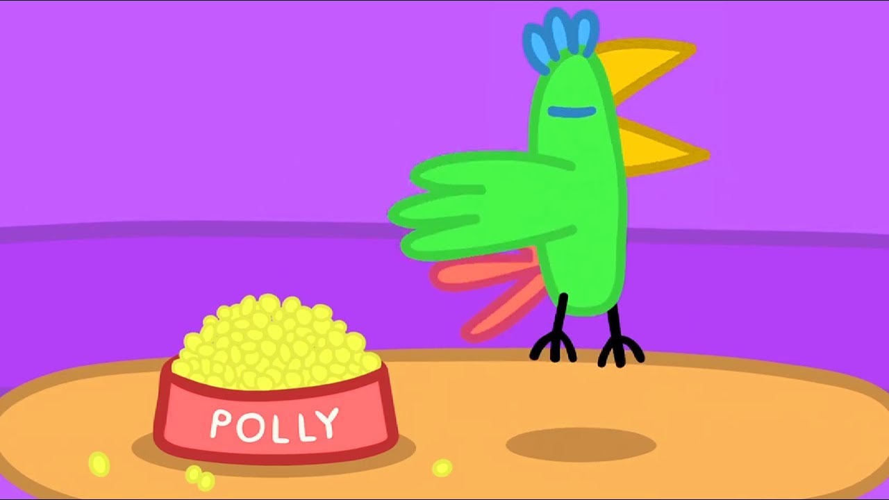 GEOGER FEED POLLY, THE PARROT Peppa pig Cartoon for kids - YouTube