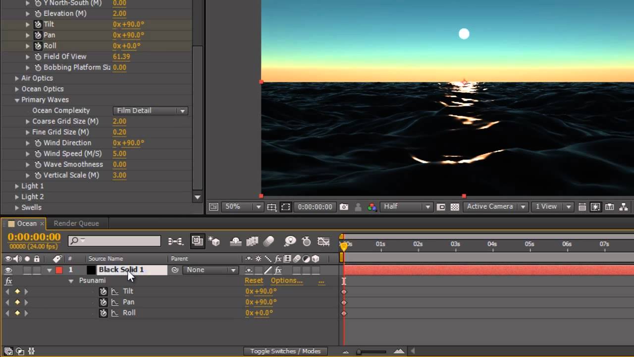 After Effects Tutorial - Red Giant Psunami - Part 1: Ocean - YouTube