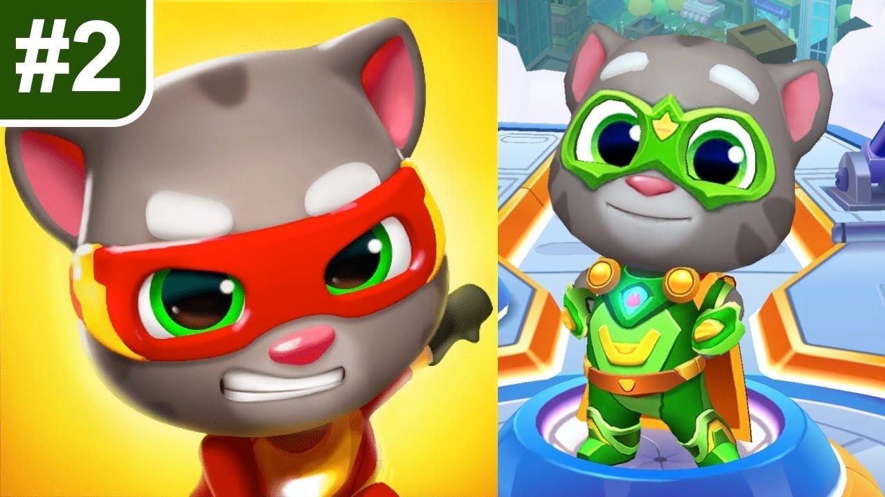 Talking Tom Hero Dash Gameplay #2 | Superhero Tom in GREEN SUIT - YouTube