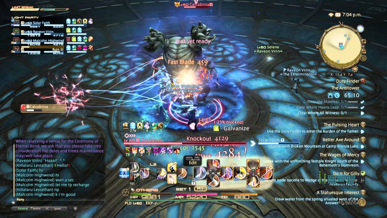 FINAL FANTASY XIV The Antitower Calcabrina Paladin Tanking - YouTube