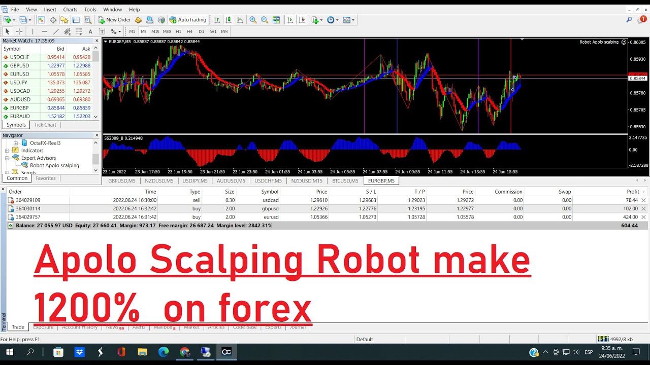 Live Apolo Scalping Robot make 1200% profit on forex trading accounts ...