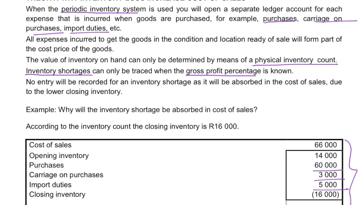INVENTORY - 10 WHY AN INVENTORY LOSS - YouTube