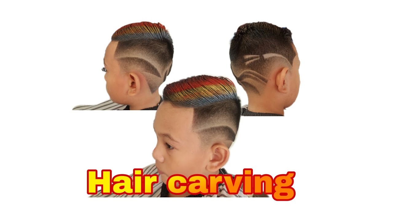 Haircut w/ hair carving session - YouTube