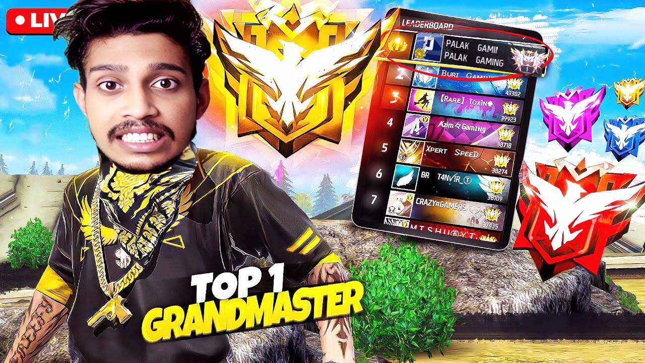 New Grandmaster Top 1 Push V Badge Lobby FF LIVE Free Fire LIVE! #ff # ...
