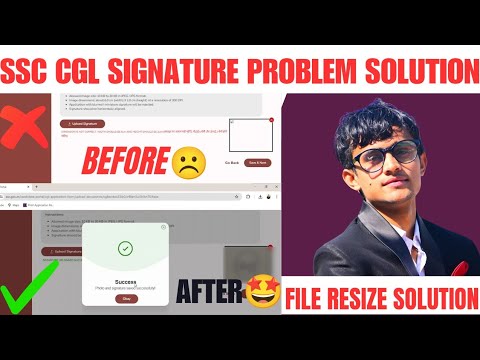 SSC CGL Signature Upload Problem Solution | How to customize a signature dimension size format ...