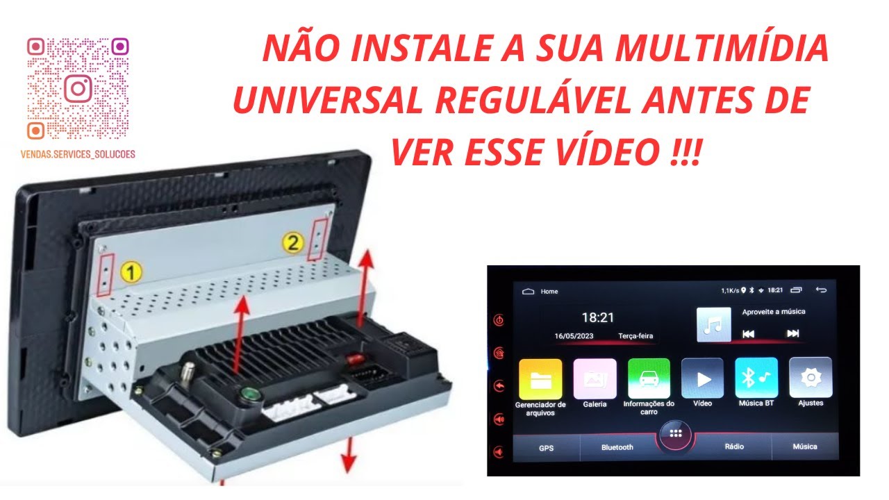 Multimídia 1 din Universal Regulável para qualquer carro ! Link Mercado ...