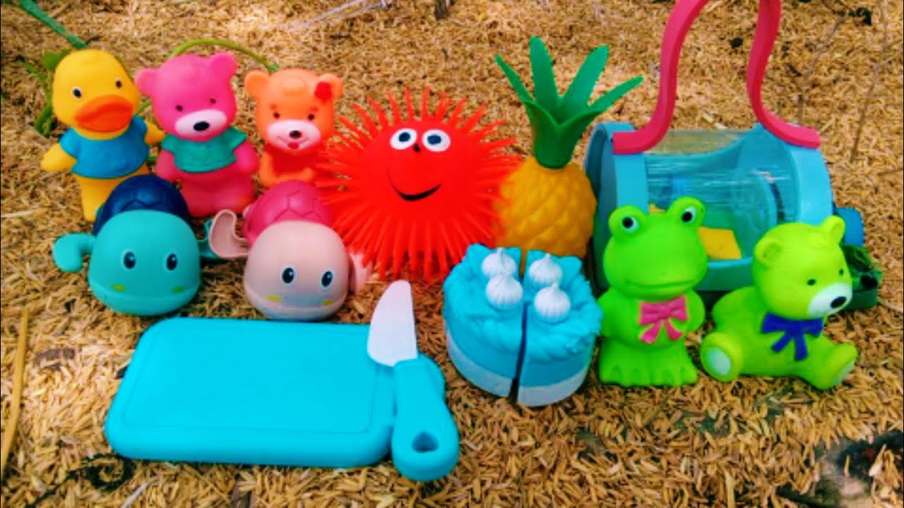 Menemukan rumah siput, Duo Dinasaurus,Boneka katak,bebek, triple ...