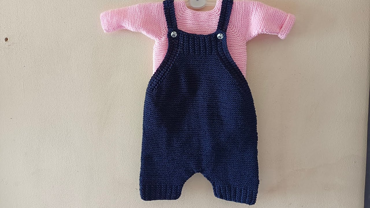 tuto tricot salopette bébé 3/6 mois - YouTube