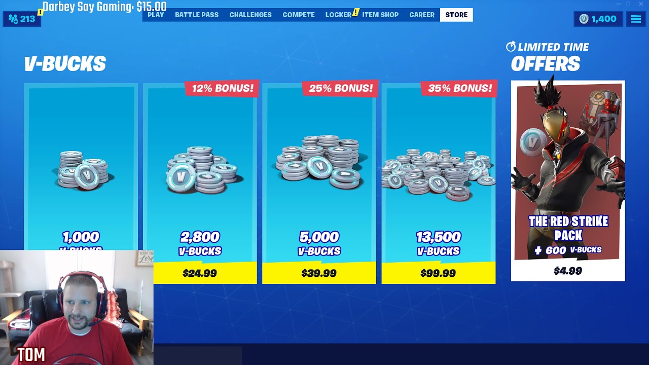 FORTNITE NEW SKIN IN STORE THE RED STRIKE PACK SKIN - YouTube