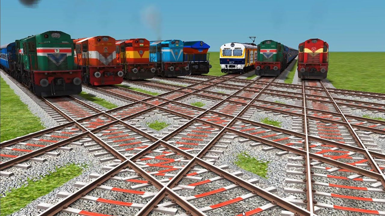 Railways Crossing Cartoon Videos🚧|| Train Videos Indian Railways Race ...