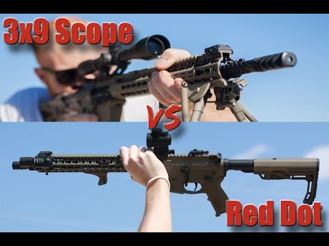 3-9 Scope vs Red Dot Speed Test: 10, 50, and 100 Yards - YouTube