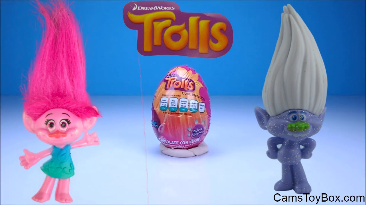 Stop Motion TROLLS Surprise Chocolate Egg Opening Princess Poppy Guy ...