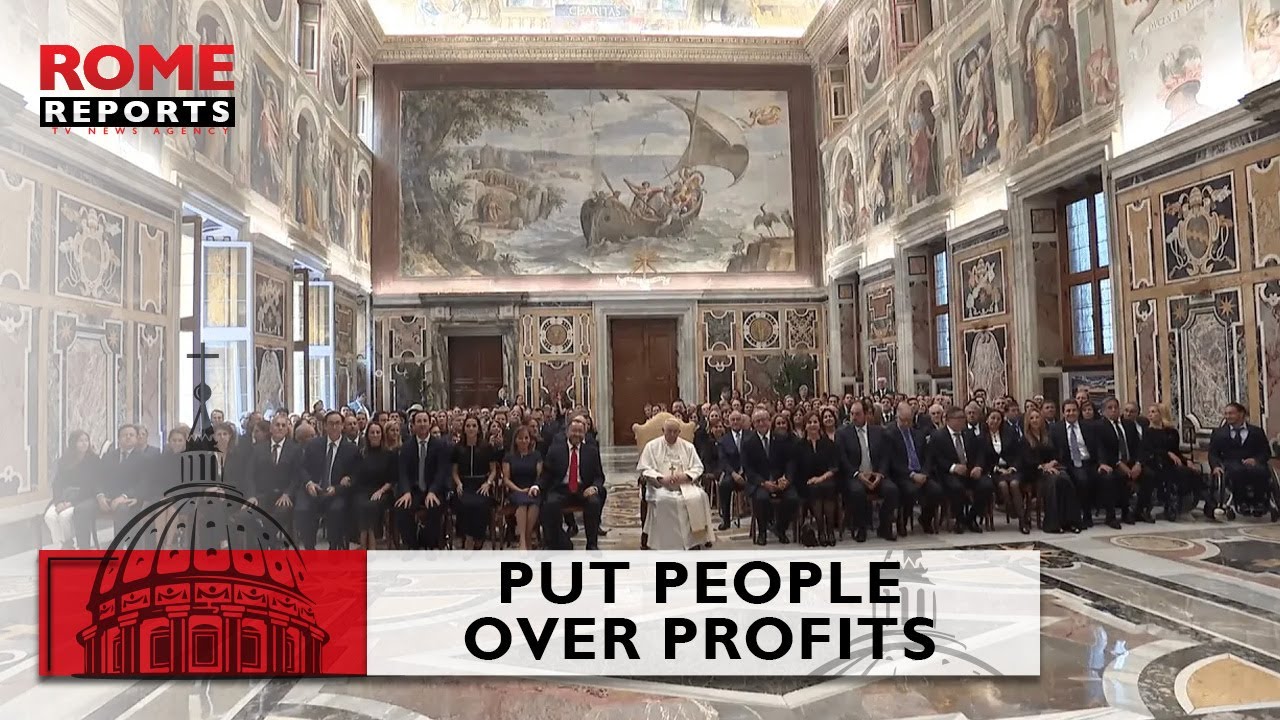#PopeFrancis urges businessmen to put people over profits - YouTube