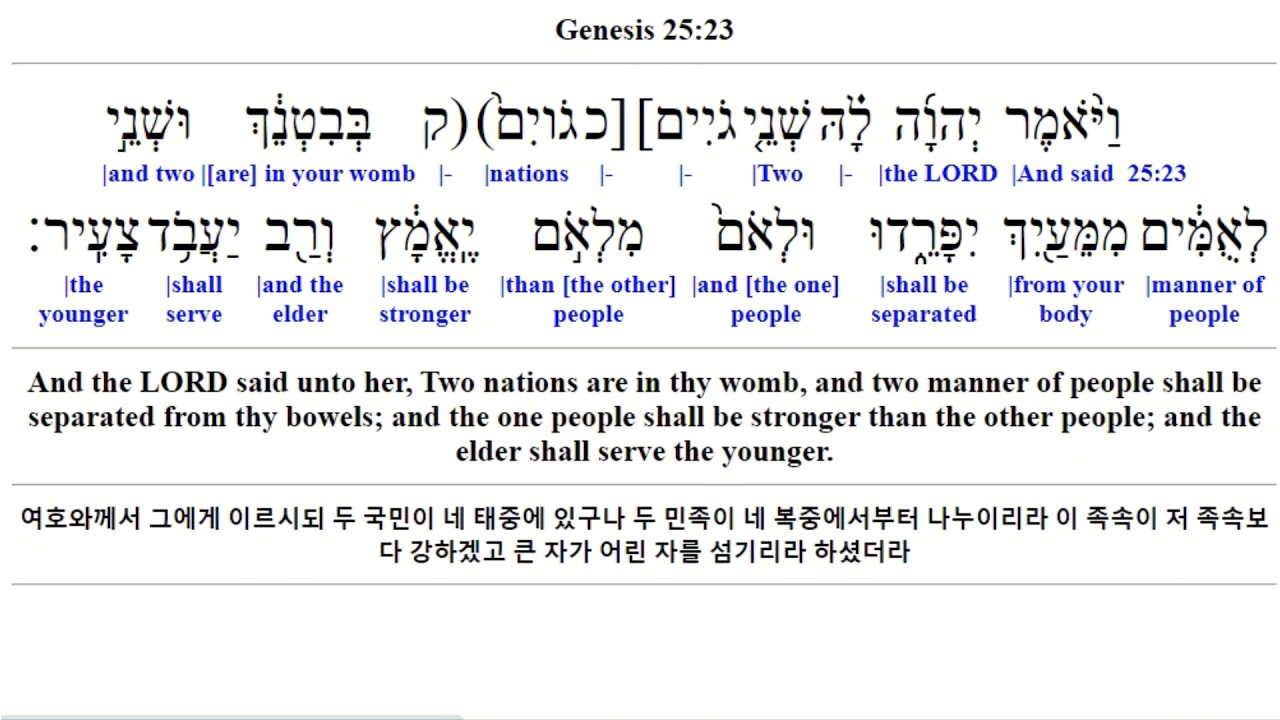 Genesis 25 - Hebrew Interlinear Audio Bible / 히브리어 성경 낭독 - 창세기 25장 ...