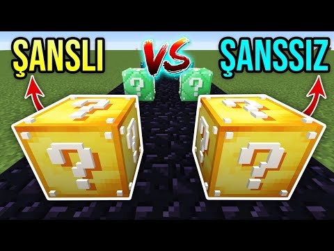 ŞANSLI VS ŞANSSIZ ŞANS BLOKLARI CHALLENGE - Minecraft