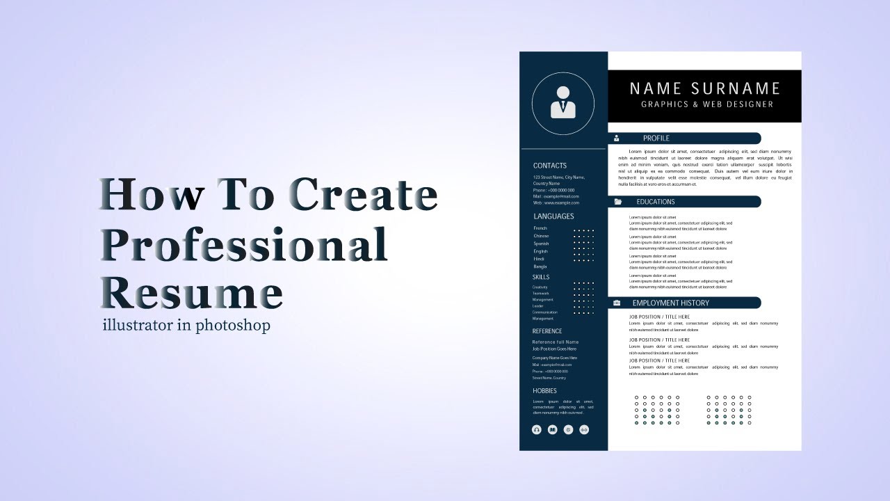 How to Make Professional Resume/Cv Design in Adobe Illustrator - YouTube