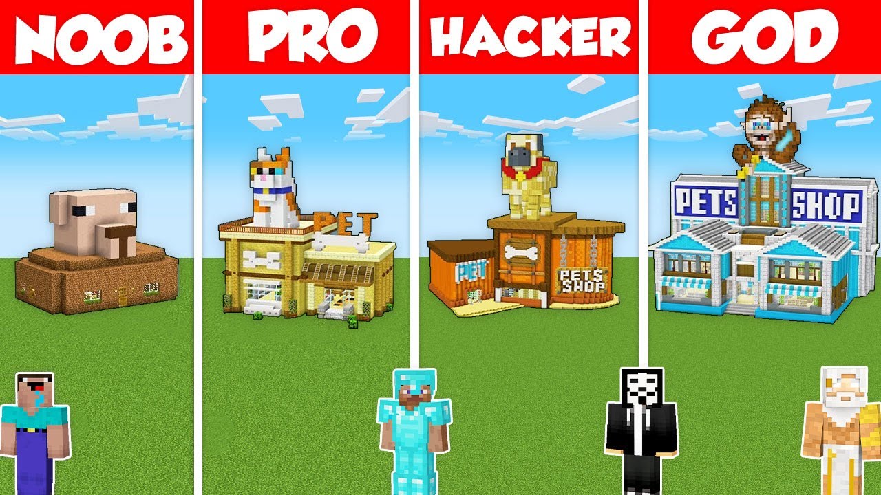 PET SHOP ZOO BASE HOUSE BUILD CHALLENGE - Minecraft Battle: NOOB vs PRO ...