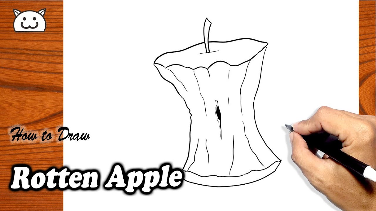 How to Draw Rotten Apple - YouTube