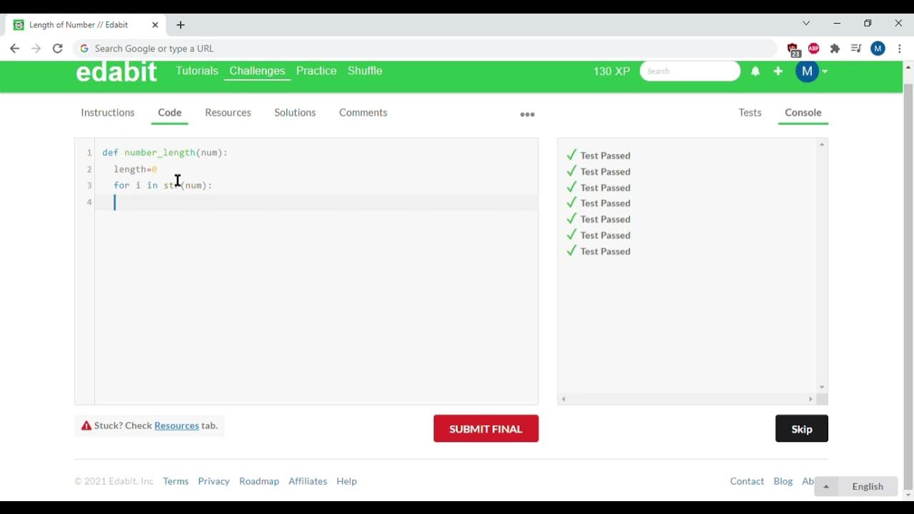 Length of Number Edabit solution - YouTube